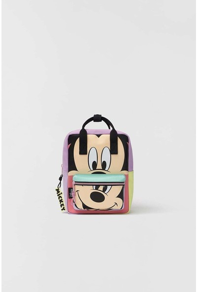 Çocuk Disney Mickey Mouse Kauçuk Kaplamalı Anaokul Kreş Sırt Çantası
