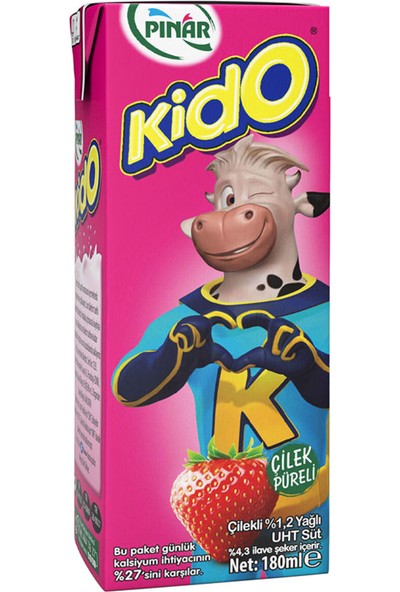 Pınar Kido Çilekli Süt 180 ml 6'lı Pınar Kido Çilekli Süt 180 ml 6'lı
