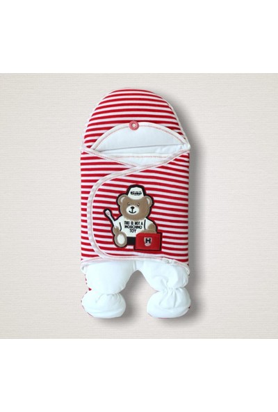 Diji Baby Kundak Sağlıklı Ayı Unisex Ayaklı Kırmızı PS9871