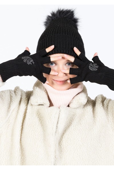 Posuss Taş Detaylı Parmaksız Eldive - PS3107 Posuss Taş Detaylı Parmaksız Eldive - PS3107