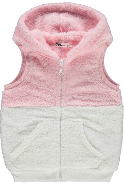 Civil Girls Kız Çocuk Kapüşonlu Yelek 2-5 Yaş Pembe