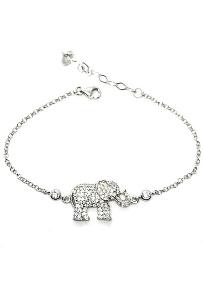 Nisa 925 Ayar Gümüş Zirkon Taşlı Fil Bileklik