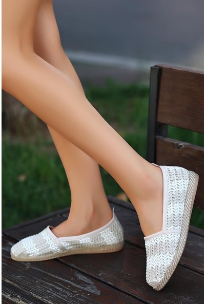 Benice Shoes Kadın Çizgi Hasır Detaylı Espadril 386-109 Benice Shoes Kadın Çizgi Hasır Detaylı Espadril 386-109
