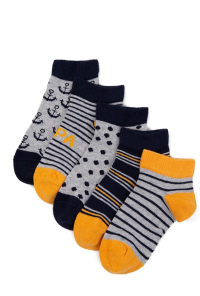 U.S. Polo Assn. Erkek Çocuk Gri Melanj Çorap 50234047-VR086