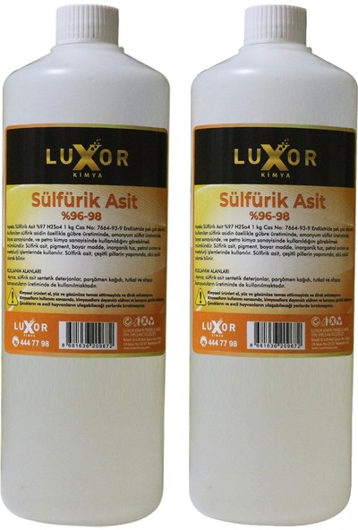 Luxor Kimya Sülfürik Asit %96-98 2 Adet1,5 kg Luxor Kimya Sülfürik Asit %96-98 2 Adet1,5 kg