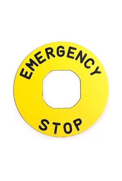 Aksesuar (Emergency Stop) Baskılı Etiket, Alüminyum