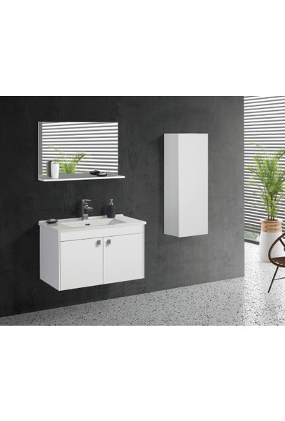 Ardiyen Linda 75 Mat Beyaz Banyo Mobilya Seti