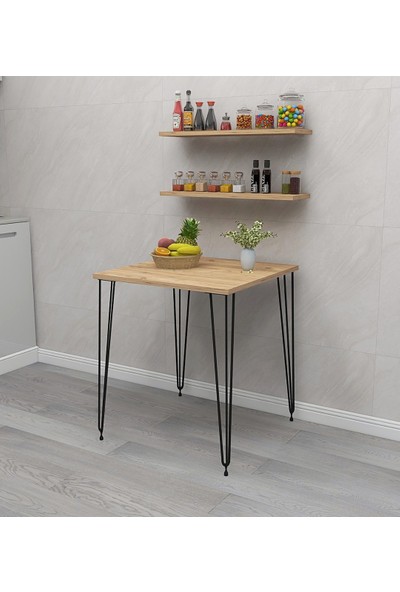 Lindeco 2 Raflı Mutfak Masası Çalışma Masası Balkon Masası