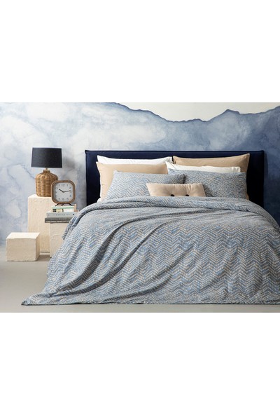 English Home Wave Stripe Pamuklu Tek Kişilik Nevresim Setı 160 x 220 cm Mavi English Home Wave Stripe Pamuklu Tek Kişilik Nevresim Setı 160 x 220 cm Mavi