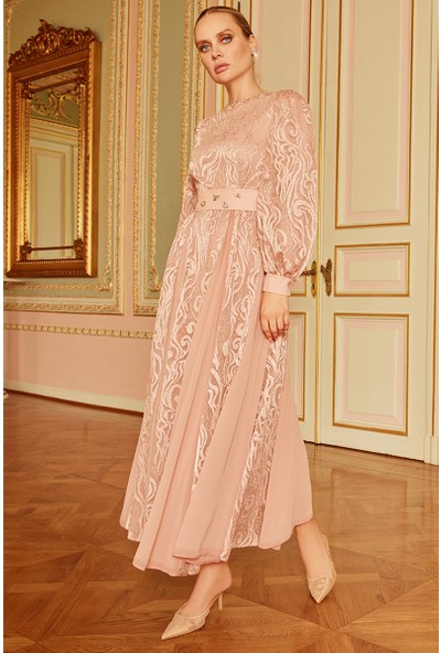 Aker 4294111 Yaka ve Kuşak Işlemeli Dantel Elbise Aker 4294111 Yaka ve Kuşak Işlemeli Dantel Elbise