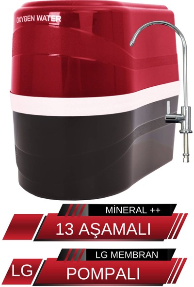 Oxygen Water 13 Aşamalı Pompalı Antibakteriyel Çelik Tanklı Su Arıtma Cihazı