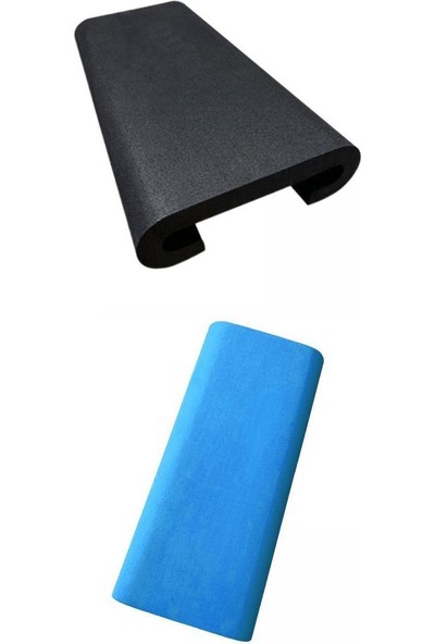 2 Adet U Şekilli Eva Köpük Kaymaz Sandalye Ped Yastığı Siyah+Mavi