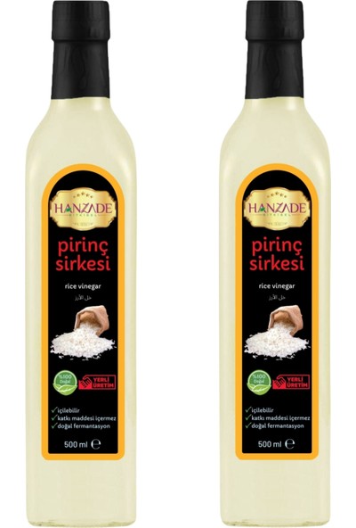 Hanzade Bitkisel Pirinç Sirkesi Doğal Fermantasyon İçilebilir Katkısız Cam Şişe 2 x 500 ml Hanzade Bitkisel Pirinç Sirkesi Doğal Fermantasyon İçilebilir Katkısız Cam Şişe 2 x 500 ml