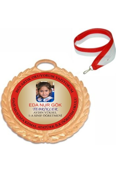 Yüksel 34 Okuyorum Yazıyorum Resimli Öğrenci Madalyası