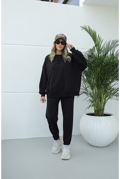 Havoş Siyah Yumuşak Dokulu Eşofman Takım