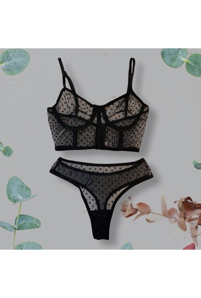 Zag Lingerie Puantiyeli Tüllü Bralet Takım