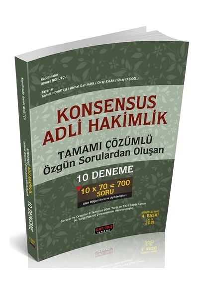 Konsensus Adli Hakimlik 10 Deneme Savaş Yayınları Eylül 2021 Konsensus Adli Hakimlik 10 Deneme Savaş Yayınları Eylül 2021