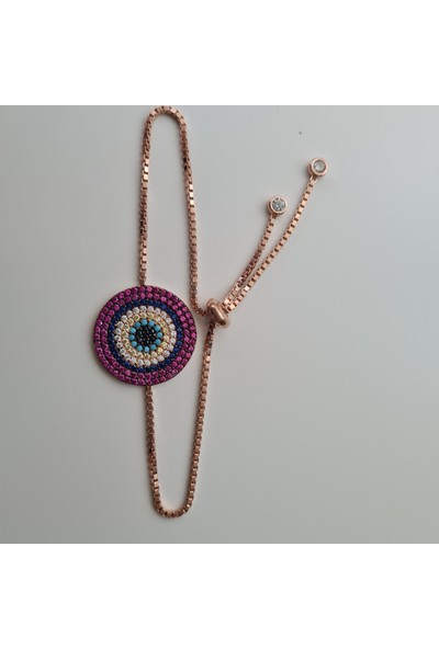 Rocler Design Pembe Nazarlık Gümüş Bileklik Rocler Design Pembe Nazarlık Gümüş Bileklik