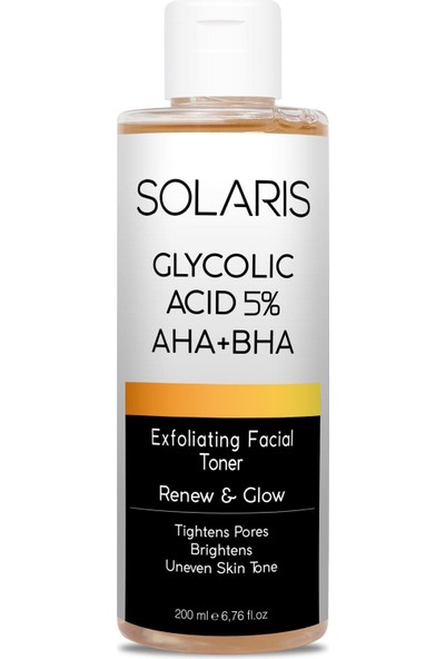 Solaris Gözenek Sıkılaştırıcı ve Arındırıcı Tonik 200 ml Glycolic Acid 5% Aha Bha Solaris Gözenek Sıkılaştırıcı ve Arındırıcı Tonik 200 ml Glycolic Acid 5% Aha Bha