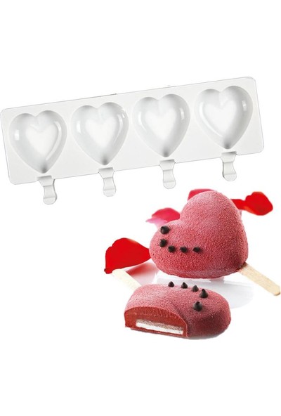 Pastry Planet Kalp Dondurma Silikon Kalıp