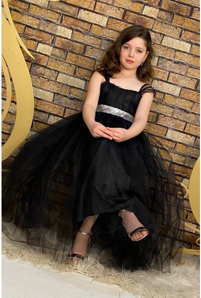 Abiye Kids Beli Pullu Kız Çocuk Abiye Elbise