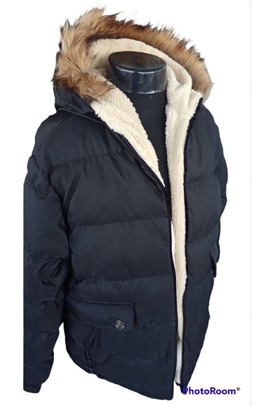 Besa Dünyası Erkek Çocuk Içi Yünlü Kışlık Siyah 10-11-12-13-14 Yaş Şişme Mont