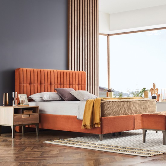 Enza Home Sona Başlıklı Baza, Turuncu - 150X200 Fiyatı