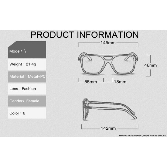 Hainan Shenda Unisex Kare Retro Güneş Gözlüğü - Beyaz (Yurt Fiyatı