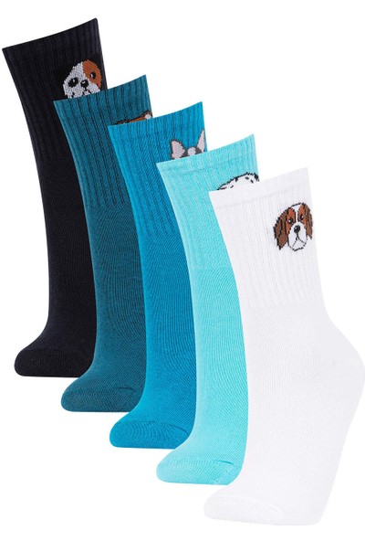 DeFacto Erkek Çocuk Pamuklu 5'li Uzun Çorap V8198A6NS