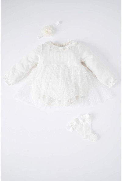 DeFacto Kız Bebek Regular Fit Uzun Kollu 3'lü Fitilli Kaşkorse Takım Y7973A222AU DeFacto Kız Bebek Regular Fit Uzun Kollu 3'lü Fitilli Kaşkorse Takım Y7973A222AU
