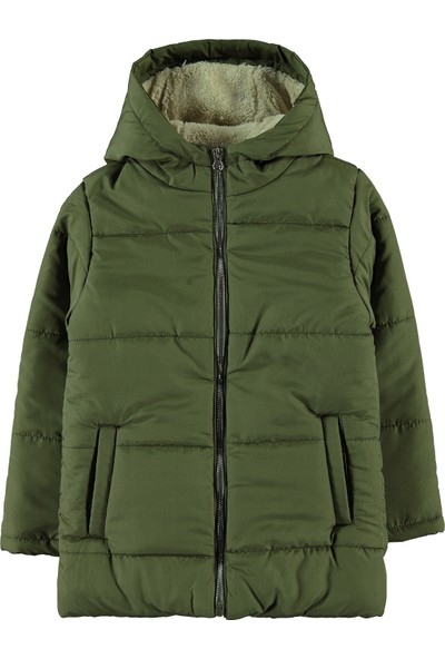 Civil Girls Kız Çocuk Kapüşonlu Mont 6-9 Yaş Haki