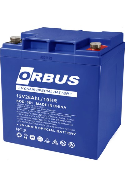 Orbus 12V 28 Ah/d Engelli Araç Aküsü Orbus 12V 28 Ah/d Engelli Araç Aküsü