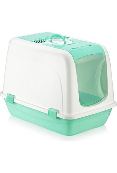 Mikopet Büyük Kapalı Kedi Tuvaleti Yeşil