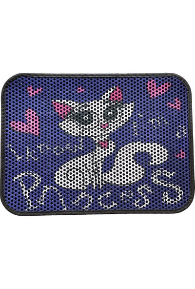 Sagroo Elekli Desenli Kedi Tuvalet Önü Paspası Renk2