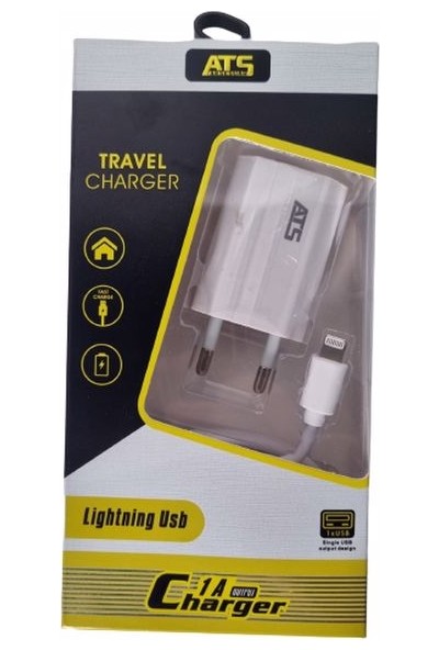 Ats 1.0A Lighting Şarj USB Kablosu + Adaptör Ats 1.0A Lighting Şarj USB Kablosu + Adaptör
