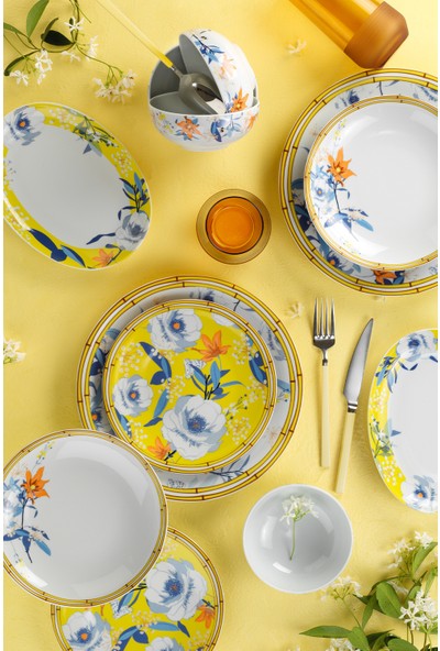 Kütahya Porselen Flora 50 Parça Yemek ve Kahvaltı Takımı