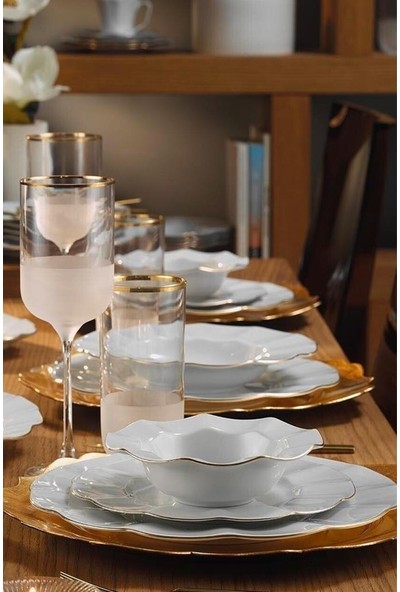 Kütahya Porselen Nil 24 Parça 6 Kişilik Yemek Takımı