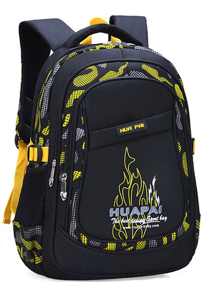 Fangqinghao Desen Baskılı Sırt Çantası - Sarı (Yurt Dışından)