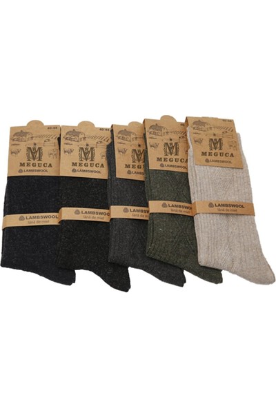 Meguca Socks Erkek Kışlık Termal Etkili Lambswool Yün Çorap 12 Çift Meguca Socks Erkek Kışlık Termal Etkili Lambswool Yün Çorap 12 Çift
