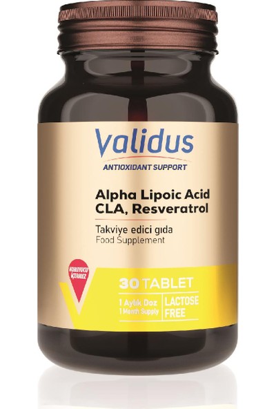 Validus Antioxidant Support Alpha Lipoic Acid + Cla + Resveratrol Tablet Validus Antioxidant Support Alpha Lipoic Acid + Cla + Resveratrol Tablet