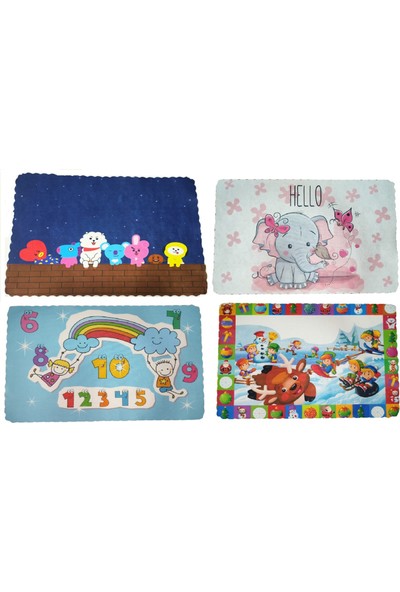 Elux Karışık Desenli Çocuk Beslenme Örtüsü 4 Adet