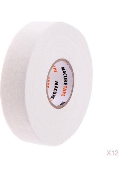 12 Rulo Premium Kumaş Hokey / Çubuk Bant Rulosu, 22.5m x 25MM