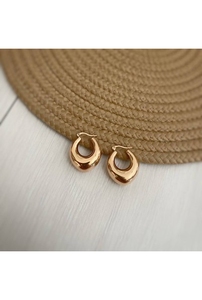 Karya Gümüş Nostalji Elips Halka Byfuly Küpe