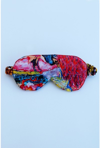 Lila Rosa İpek Uyku Maskesi Göz Bandı