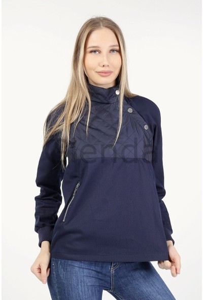 Glenda Gabardin Asimetrik Yaka Cebi Fermuarlı Bluz Glenda Gabardin Asimetrik Yaka Cebi Fermuarlı Bluz