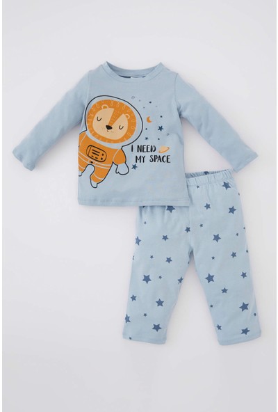 DeFacto Erkek Bebek Regular Fit Hayvan Desenli Uzun Kollu Pijama Takımı Z0695A222AU DeFacto Erkek Bebek Regular Fit Hayvan Desenli Uzun Kollu Pijama Takımı Z0695A222AU