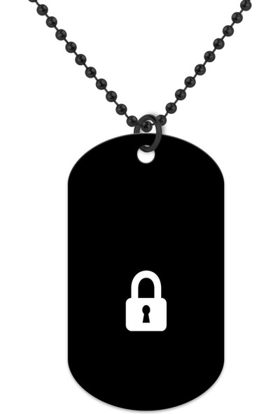 Rowalsi Lock Baskılı Siyah Zincirli Künye/kolye TYT1668 Rowalsi Lock Baskılı Siyah Zincirli Künye/kolye TYT1668