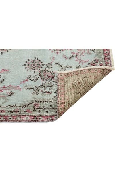 İmza Zemin Buz Mavi Çiçek Desenli El Dokuma Vintage Halı 116 x 230 cm - Paspas Hediye İmza Zemin Buz Mavi Çiçek Desenli El Dokuma Vintage Halı 116 x 230 cm - Paspas Hediye