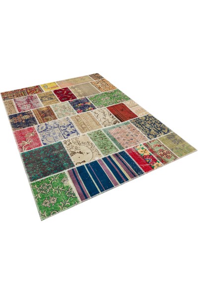 İmza Zemin Karışık Renkli El Dokuma Patchwork Halı160 x 230 cm - Paspas Hediye
