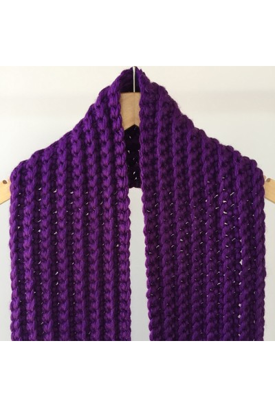 Mora Knit El Örgüsü Yünlü Kalın Atkı Mora Knit El Örgüsü Yünlü Kalın Atkı